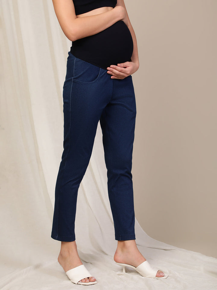 Buy Pregnancy Denim Trouser - Blue