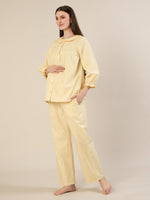 Yellow Polka Dot Maternity Nursing Night Suit