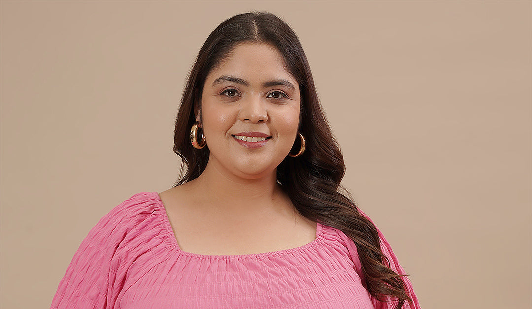 Women Pink Plus Size Ruched Fitted Top